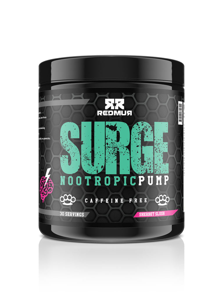 SURGE NOOTROPIC PUMP PRE WORKOUT SHERBET SLUSH – Redrum Nutrition